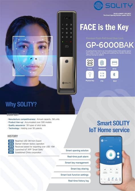 Fingerprint Face Recognition Solity Gp 6000bak Digital Push Pull Smart Door Lock At ₹ 34500