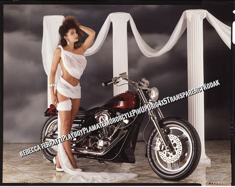 Playboy Modelactress Rebecca Ferratti Motorcycle Pin Up Original 4 X 5