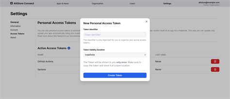 Access Tokens Sidestore Connect Docs