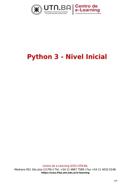 Python 3 Nivel Inicial Pdf Lenguaje De Programación Python