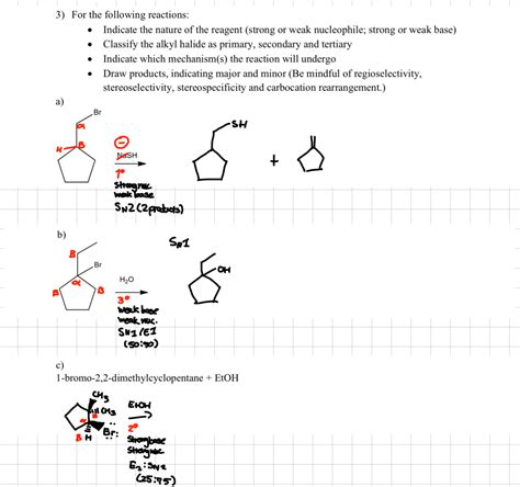 Solved For the following reactions:Indicate the nature of | Chegg.com