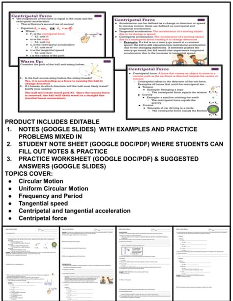 Notes And Practice Circular Motion By Ms E Loves Science Tpt