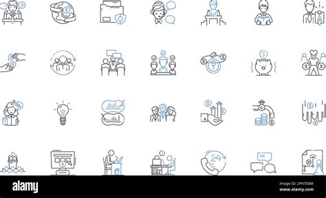 Employee Training Line Icons Collection Development Education
