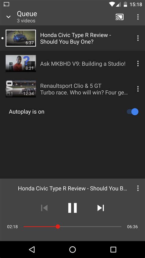 a new chromecast queue design in youtube for android is rolling out