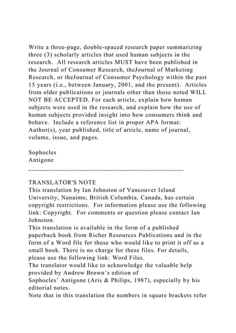 Write A Three Page Double Spaced Research Paper Summarizing Three Docx