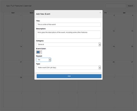 Ajax Full Featured Calendar 2 Php Calendar Script Inkthemes