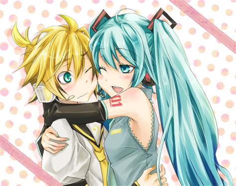 Hatsune Miku And Kagamine Len Vocaloid Drawn By Mikipa Danbooru