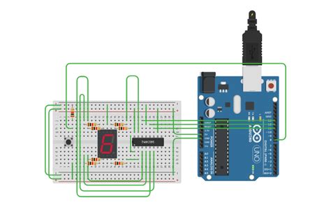 Circuit Design 74hc595 Tinkercad