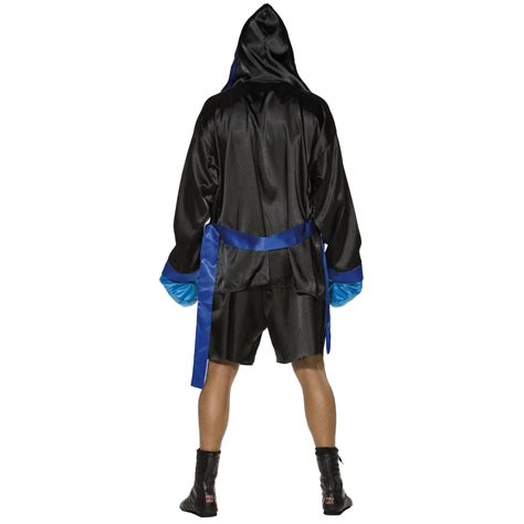 Adult Mens Boxing Boxer Fighter Sports Champion Robe Gloves Fancy Dress ...