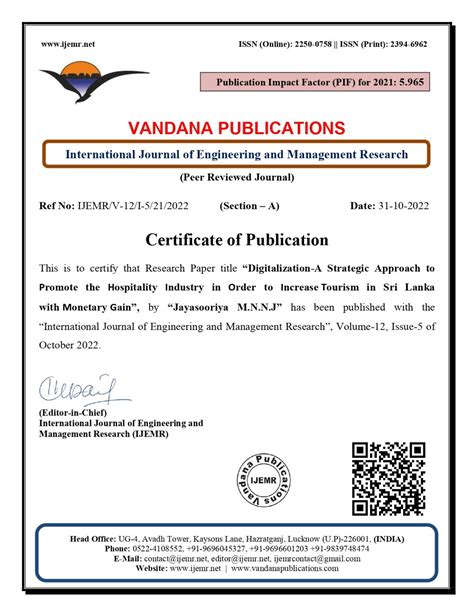 Nithya Jayasooriya On Linkedin Certificate Of Publication For The Research Paper