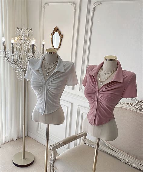 허리잘록~핏예술💜 코망 셔링 블라우스티 결혼식 하객룩 파티룩 브라이덜샤워 행사룩 셀프웨딩 해외여행룩 크롭티 크롭블라우스 반팔가디건 크롭가디건 카라티 반팔티 반팔블라우스