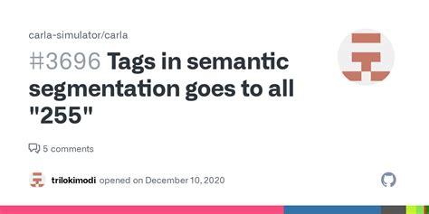 Tags In Semantic Segmentation Goes To All 255 · Issue 3696 · Carla Simulatorcarla · Github