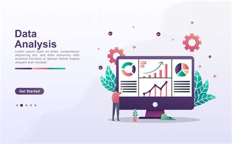 Premium Vector Landing Page Template Of Data Analysis In Gradient Effect Style