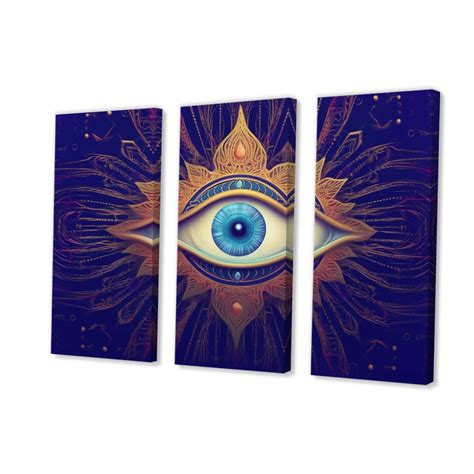 DesignArt Vishuddhi Vision Eye Of Third Chakra II On Canvas 3 Pieces