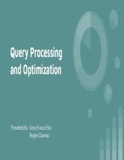 Understanding Query Processing And Optimization Importance And Course Hero