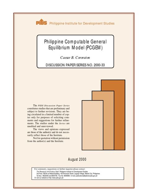 Pdf Philippine Computable General Equilibrium Model Pcgem Dokumen Tips
