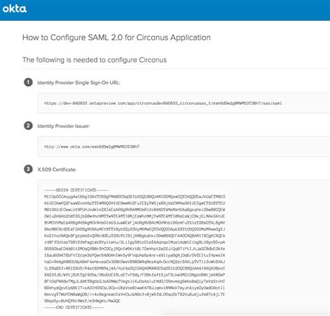 SAML Integration Circonus Docs