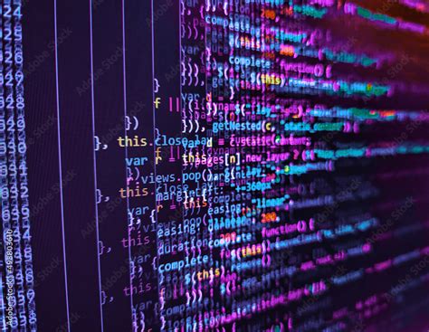 Abstract Computer Script Source Code Screen Of Web Developing Javascript Code Programming Code