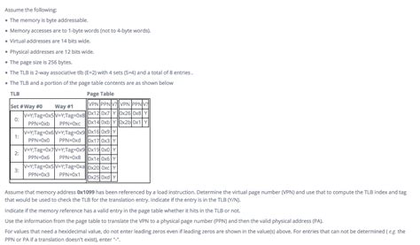 solved assume the following the memory is byte