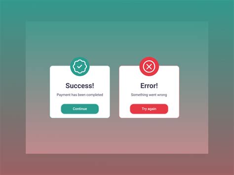 success and error message design by ashish mishra on dribbble