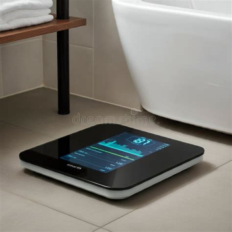 Smart Scale With A Digital Display Showing Weight And Health Data