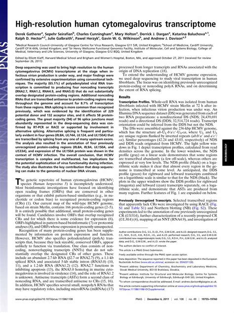 Pdf High Resolution Human Cytomegalovirus Transcriptome Dokumentips