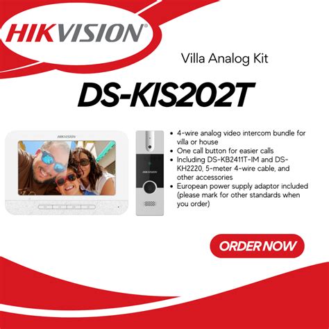 4 Wire Intercom For Villa Or House Analog Kit Hikvision Ds Kis202t Shopee Philippines