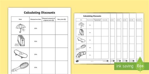Calculating Discounts Differentiated Activity Sheets Australian Curriculum Number And Algebra