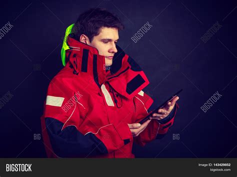 Babe Man Using Tablet Image Photo Free Trial Bigstock