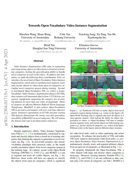 pdf towards open vocabulary video instance segmentation