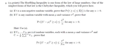 Solved Points The Hoeffding Inequality Is One Form Chegg
