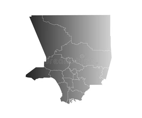 Colored Los Angeles County Administrative Map Regions Map Of Los