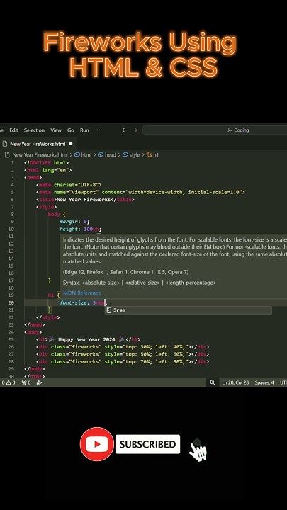 Creating Fireworks Animations With Html And Css Youtube