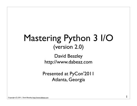 Mastering Python 3 Io Version 2 Ppt