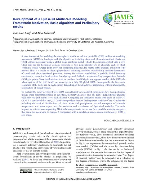 Pdf Development Of A Quasi 3d Multiscale Modeling Framework