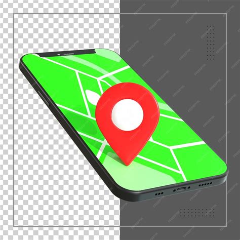 Premium Psd 3d Rendering Location With Mobile Map Gps Tracker
