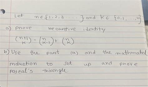 Solved Let N In 123 Ldots And K