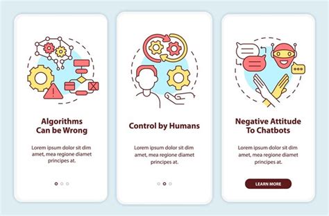 Premium Vector Cons Of Ai Marketing Onboarding Mobile App Screen