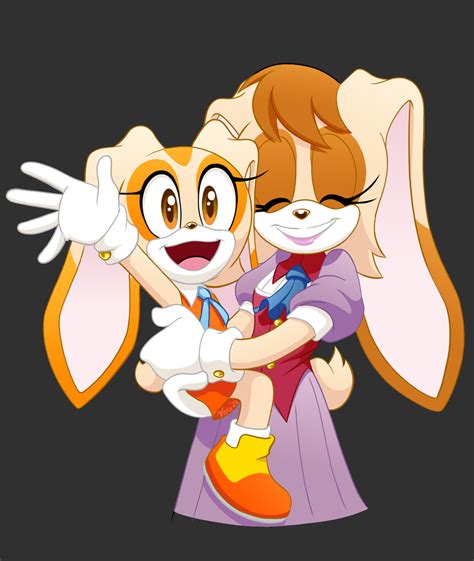 #16309 - safe, artist:humancartoonart, cream the rabbit, vanilla the rabbit - art.mobius.social