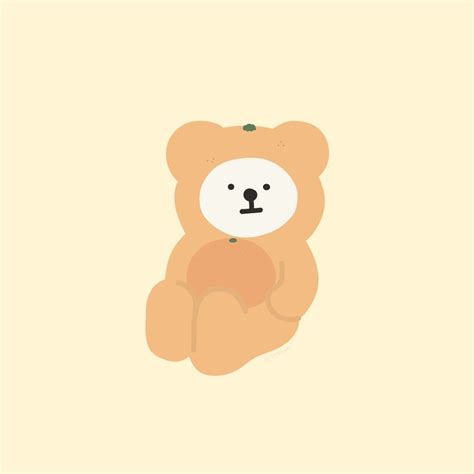 꾸곰 On Instagram “🍊” 귀여운 강아지 그림 곰 그림 캐릭터 일러스트