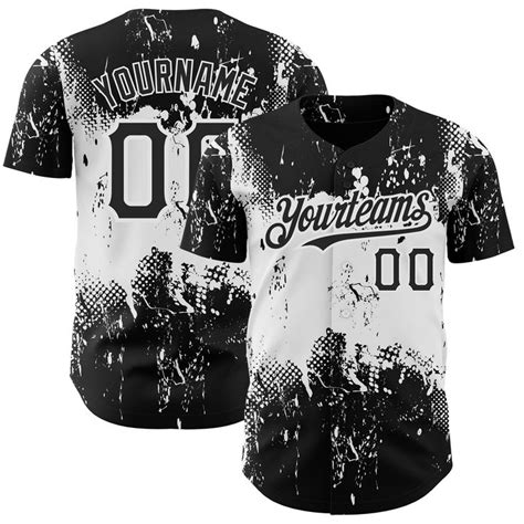 2024 Custom Black White 3d Pattern Design Abstract Splatter Grunge Art
