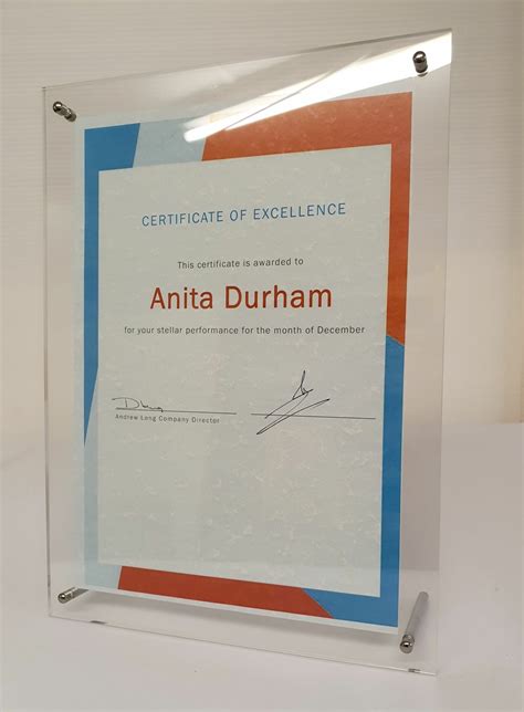A5 Desktop Certificate Frame Get Acrylic Photo Frames