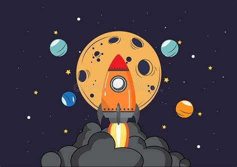 Cartoon Rocket Ascending Stock Illustrations 29 Cartoon Rocket