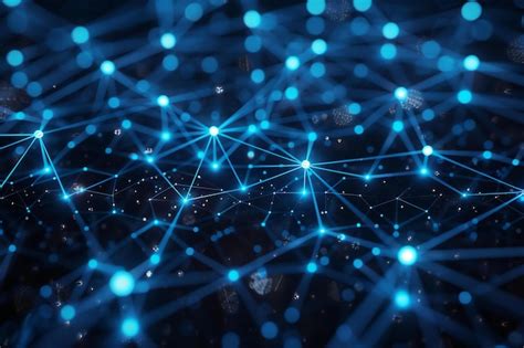 Abstract Background Of Glowing Blue Connections And Geometric Patterns Symbolizing Digital