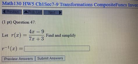 solved math130 hw5 chisec7 9 transformations compositefuncs