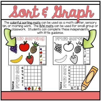 Graphing Sorting Activity Fruit Themed By PreK Learning Circle