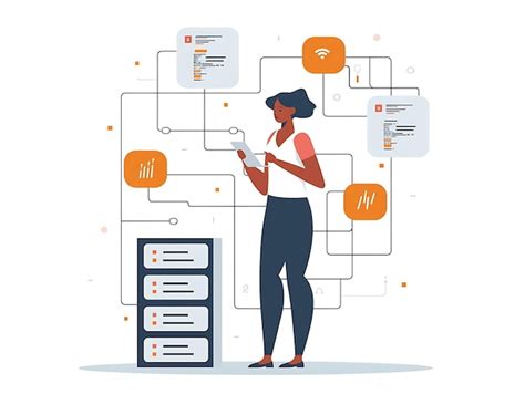 Premium Photo Minimalist Database Administrator With Characters