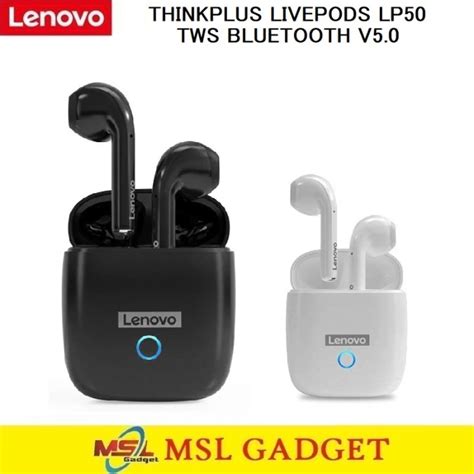 Lenovo Thinkplus Livepods Lp50 Headset Bluetooth Tws Wireless Earbuds Lazada Indonesia