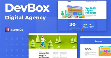 download devbox creative digital agency elementor template kit