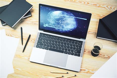 Premium Photo Computer Monitor With Abstract Creative Programming